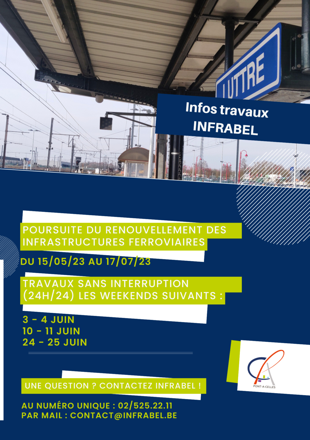 CHANTIER INFRABEL – POURSUITE DU RENOUVELLEMENT DES INFRASTRUCTURES ...